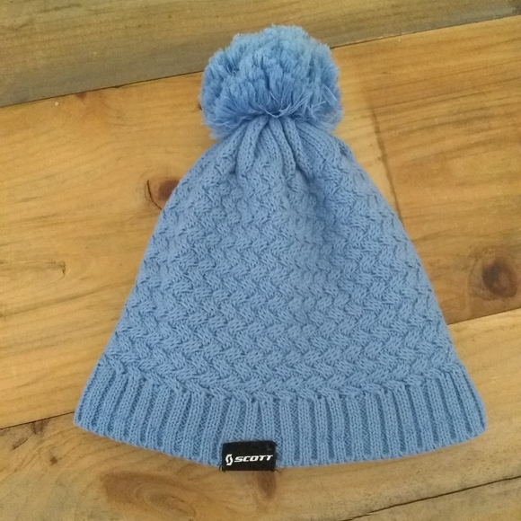 Scott | Accessories | Scott Blue Pom Pom Wool Blend Knit Hat | Poshmark